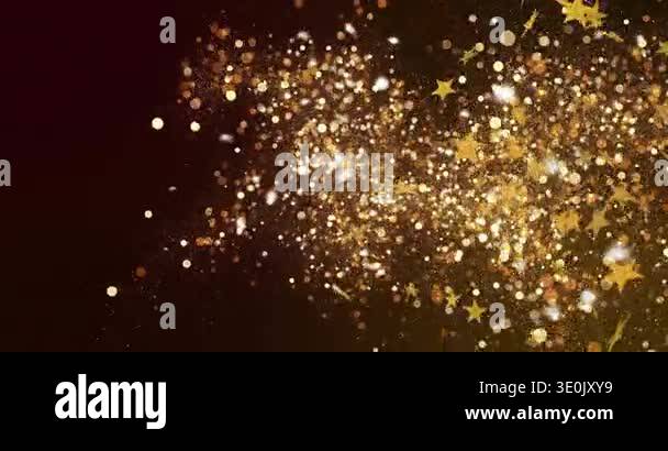 Clump appearing right sparking gold bokeh stars pulsing expanding ...