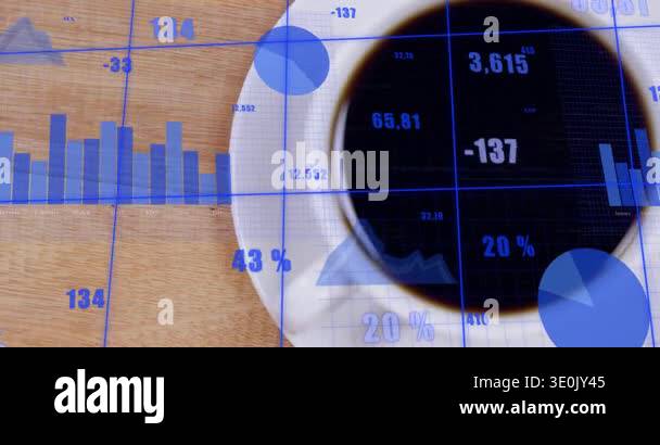 White cup and saucer centering as blue overlay starting scan, charts ...