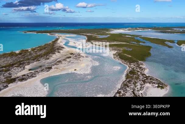 Aerial view of Moriah Harbour Cay National Park showing the islands and ...