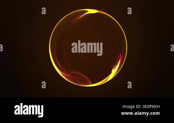 Golden glowing plasma energy circle with smooth light waves forming ...