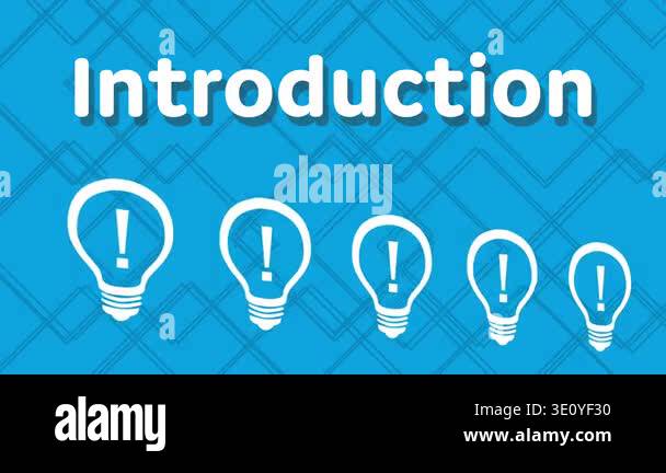 Introduction concept animation with text and bulb symbols Stock Video ...