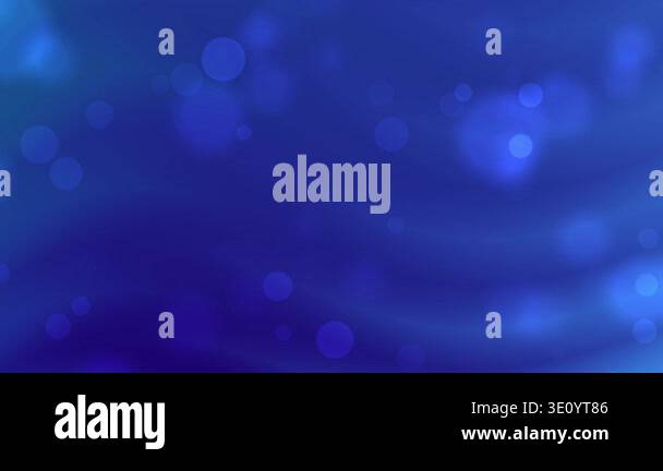 Deep blue abstract animation with soft glowing bokeh lights and smooth ...