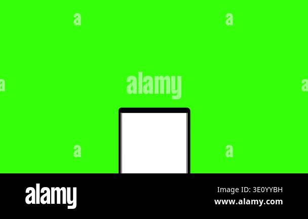 Smartphone screen animation. Microphone app interface with green screen ...