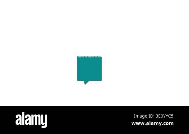 Animated teal speech bubble. Login screen UI with sign-in button. Login ...