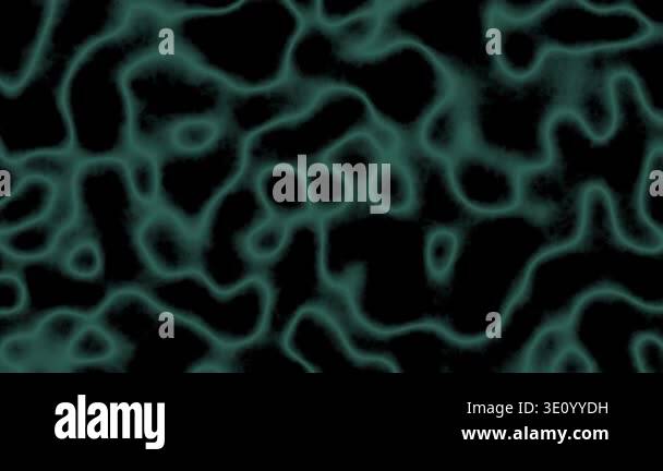 Abstract motion graphics. Dark background teal fluid and organic ...