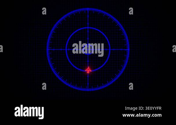 Animated air traffic radar screen. Digital technology display for ...