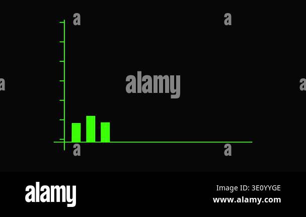 Upward trend animated green bar graph chart financial growth success ...