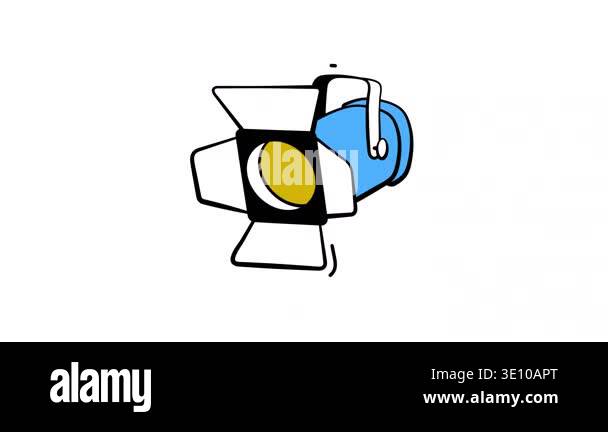 A trendy hand drawn animated icon of spotlight, ready to use Stock ...