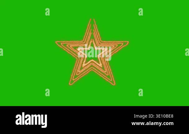 Green screen tracing effect on star outlines where glowing lines ...