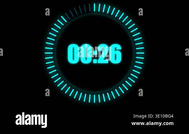 Seamless looping 30 second digital countdown timer overlay animation ...