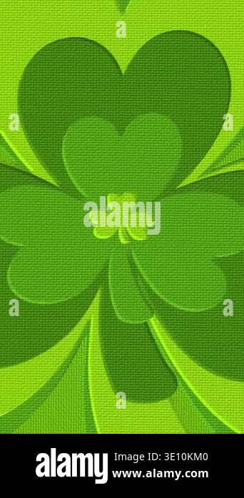 A bright vibrant repeating pattern of green lucky shamrock shapes on ...