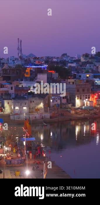 View of famous indian hinduism pilgrimage town sacred holy hindu ...