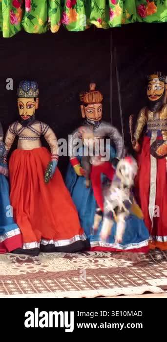 Traditional Rajasthani Kathputli (puppetry) puppets show string puppet ...