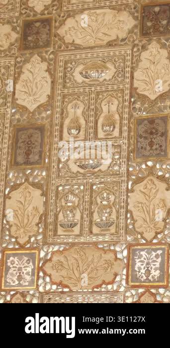 Exterior of the Wall of the Mirror Room Inside Sheesh Mahal in Amer ...