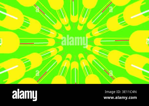 Bright yellow light bulbs on green background Stock Video Footage - Alamy