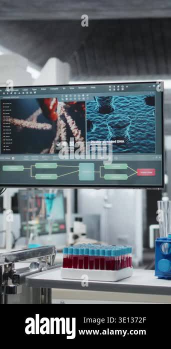 Vertical Video Empty clinical laboratory with advanced technology and ...