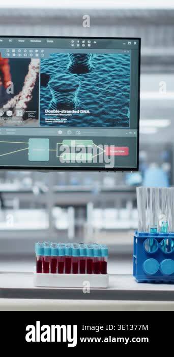 Vertical Video Empty clinical laboratory with advanced technology and ...
