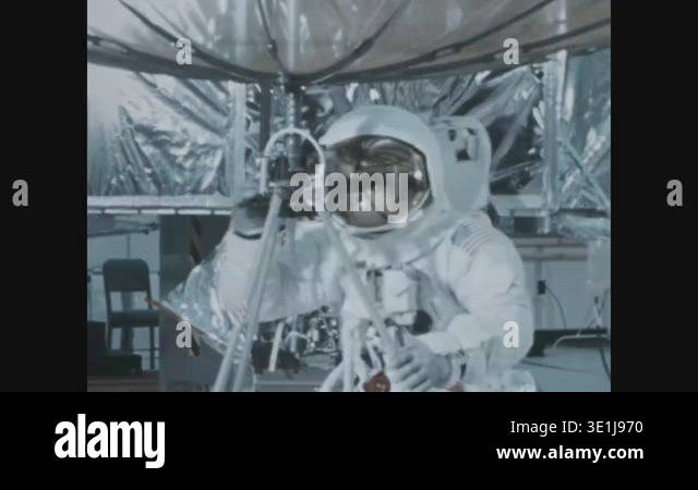 FLORIDA - 1970 - The Apollo 13 astronauts set up equipment next to an ...