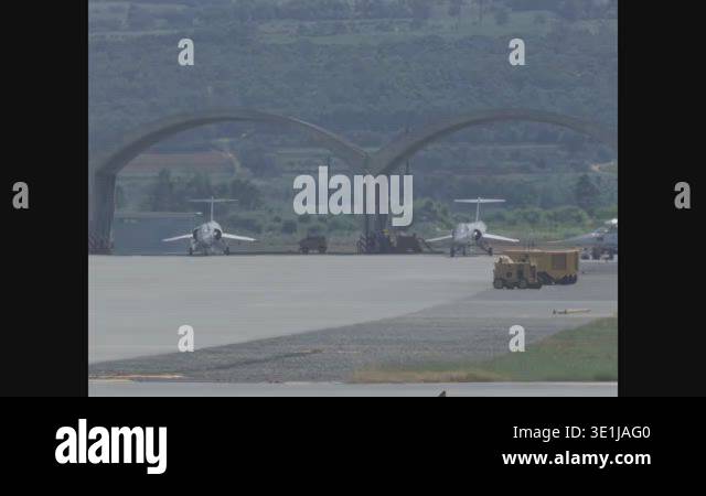 TAIWAN - 1969 - Chinese Air Force F-104s taxi out of alert shelters at ...