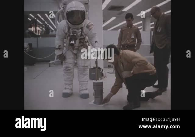 HOUSTON - 1969 - Astronauts practice lunar specimen collection during ...
