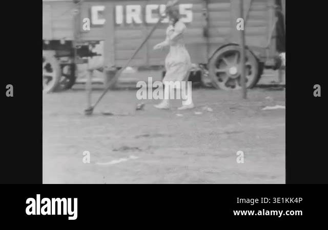 USA - 1940s - Ringling Bros. Barnum and Bailey Circus workers include a ...