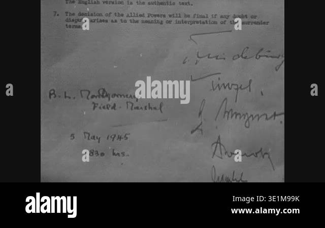 EUROPE - 1945 - Germany's surrender terms signed by Field Marshal ...