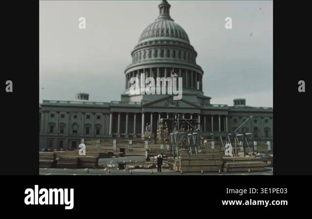 WASHINGTON DC - 1956 - Construction begins on platforms for seating at ...