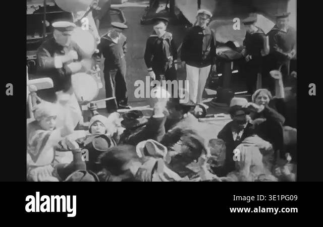US - 1917- in this silent mystery, a captain calms down a mob of ...