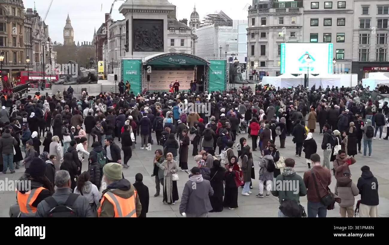 Trafalgar Square hosts Open Iftar as Ramadan draws to a close Stock ...
