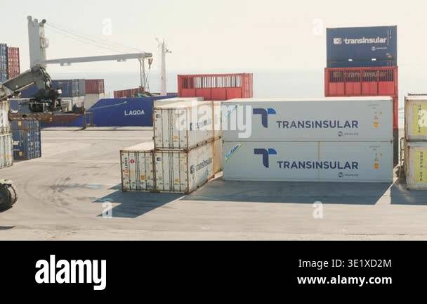 12 marth 2026, lisbon. Portugal - Industrial reach stacker vehicle ...