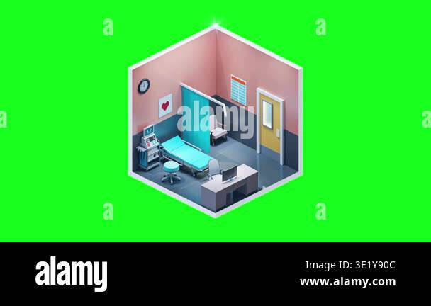 Animated Hospital Room Illustration Showing Clean, Modern Medical ...