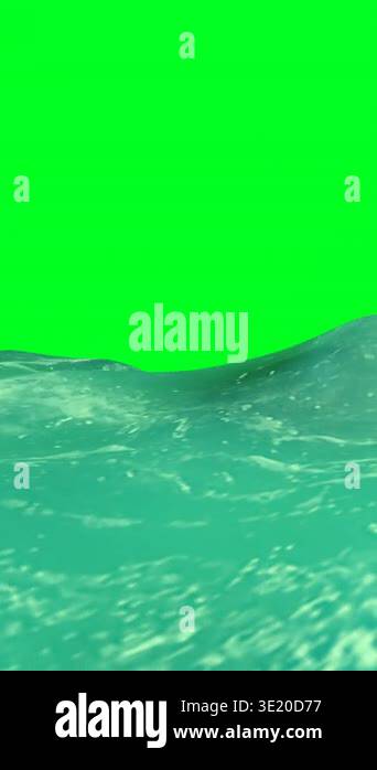 Vivid blue sea with frothy waves and dynamic motion on green screen ...