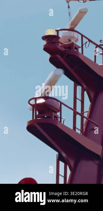 Close View of Ferry Mast Platforms With Navigation Equipment And Signal ...
