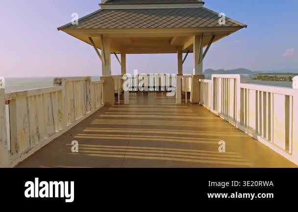 Symmetrical Front View Of Pavilion Terrace With Strong Light And ...