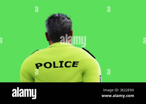 Policeman walking. Realistic green screen isolate animation Stock Video ...