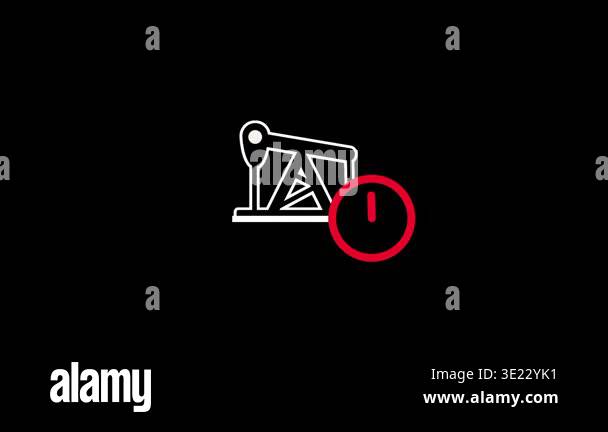 An oil rig or construction icon with a red clock indicates a timed ...