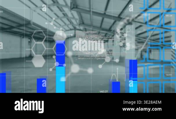 Animation of statistical and medical data processing against empty ...