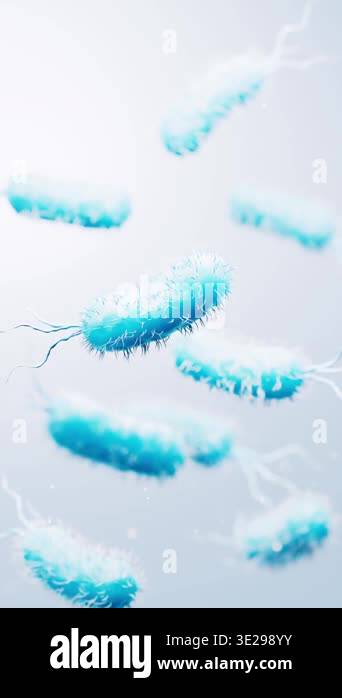 Microscopic biomedical bacteria structure, 3d rendering Stock Video ...