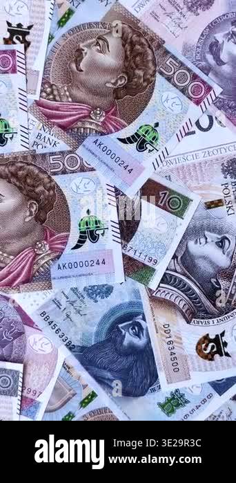 Polish zloty paper money, banknotes for exchange and financial ...