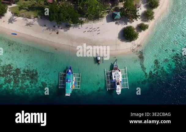 Drone Aerial view of Banana Island, a tropical beach with turquoise ...