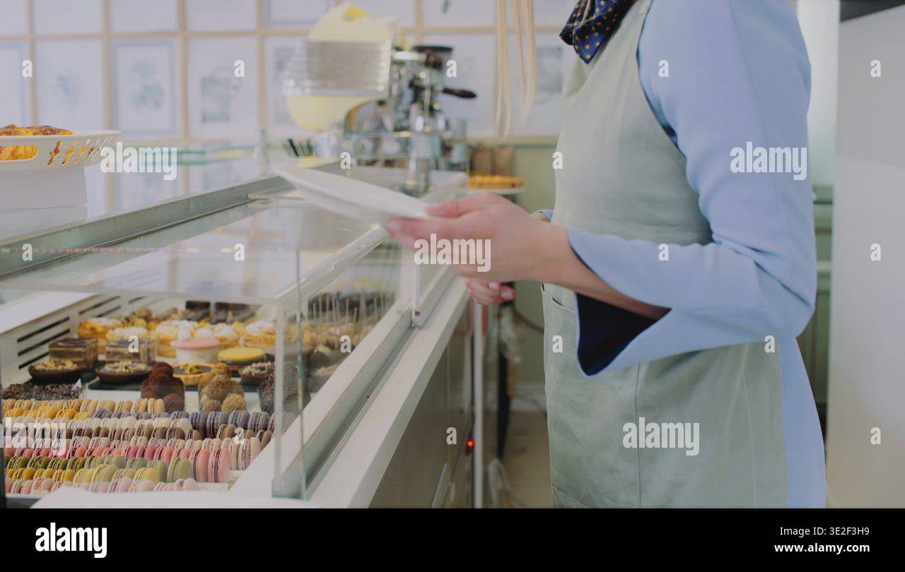 Woman Baker Serving Dessert Stock Video Footage - Alamy