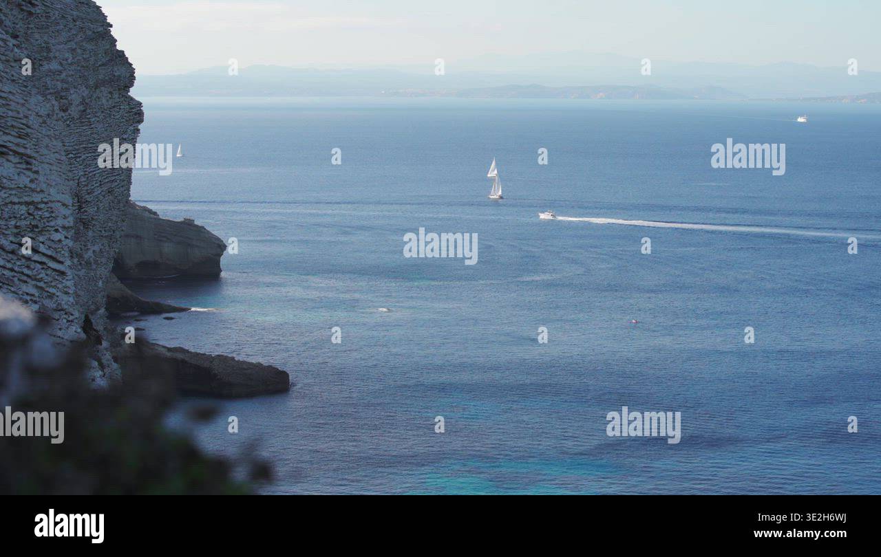 Ships sailing from the cliff Stock Video Footage - Alamy