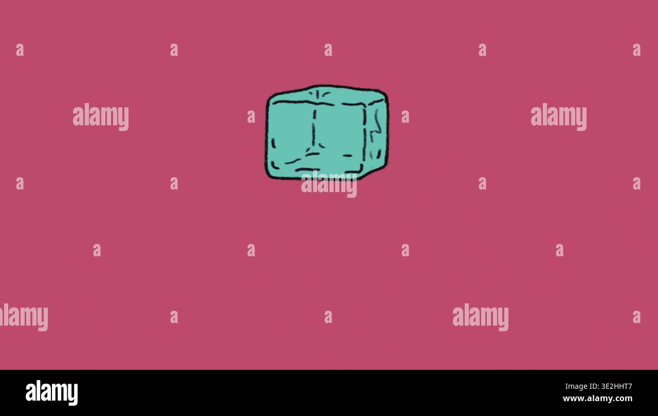 Animated Flying Ice Cube Hit By Burning Ball of Fire Stock Video ...