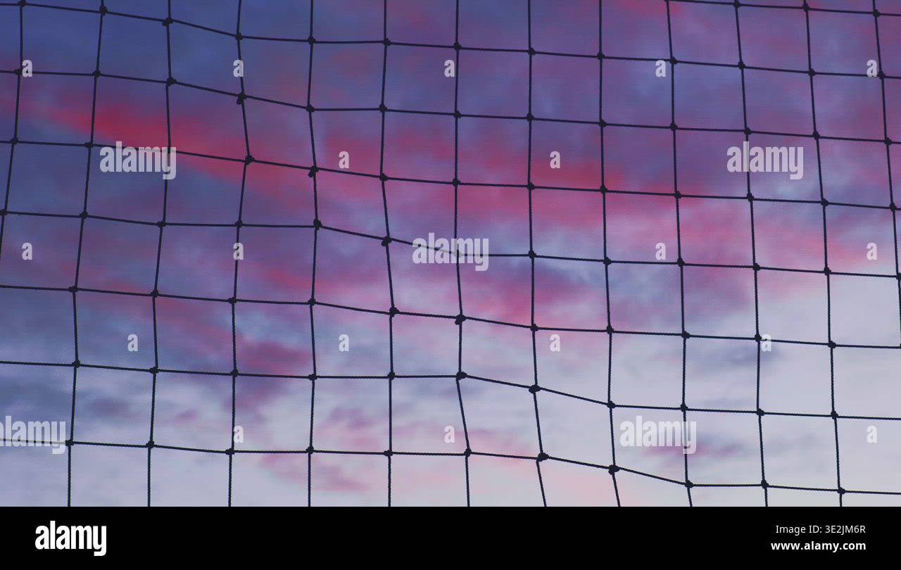 Sports Field Grid Fence at Pink Sunset Stock Video Footage - Alamy