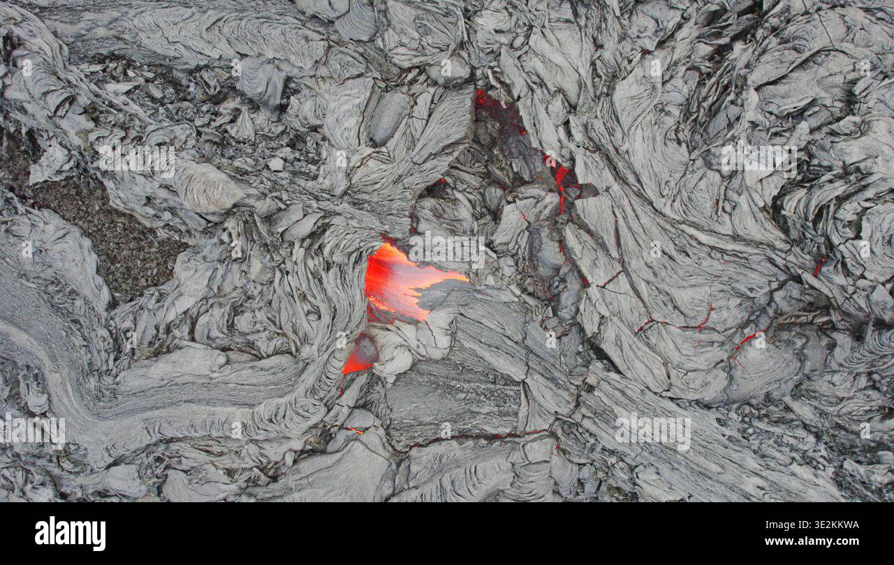 Lava on slope of volcano Stock Video Footage - Alamy