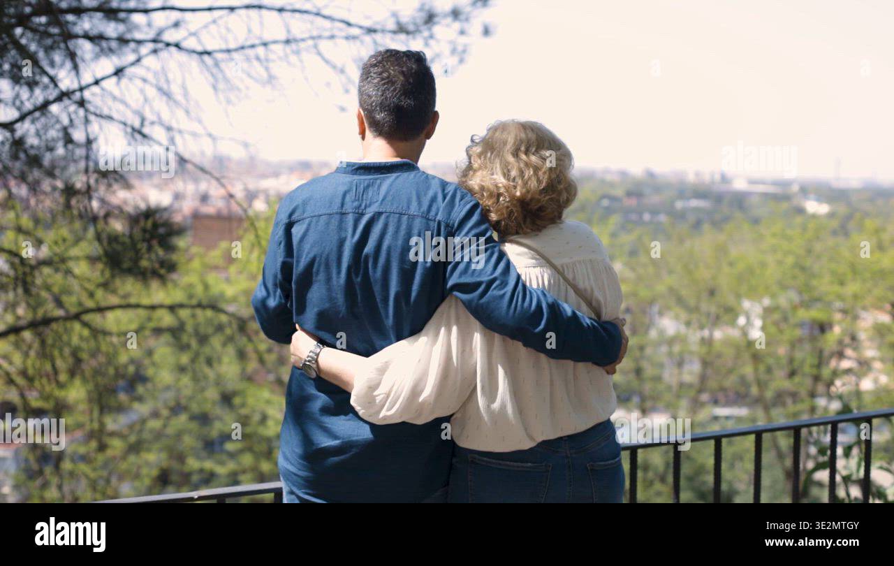 Lovely couple in a viewpoint Stock Video Footage - Alamy
