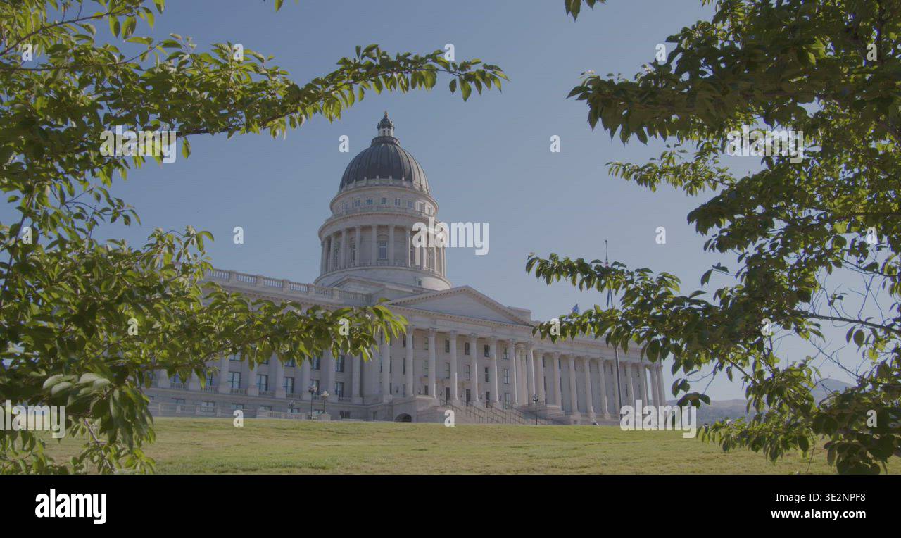 Utah State Capitol government Building in Salt Lake City Stock Video ...