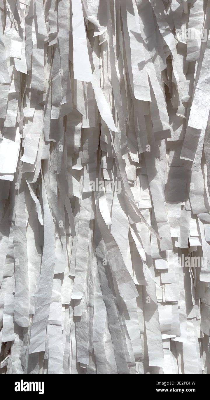 White strips of paper moving in the wind Stock Video Footage - Alamy