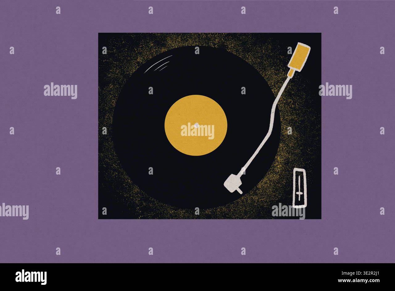 Record player animation Stock Video Footage - Alamy
