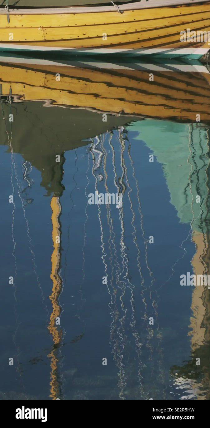 Colorful Boat Reflection in Summer Water Stock Video Footage - Alamy